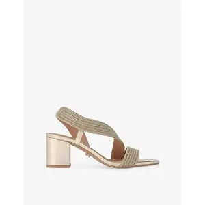 Carvela Gala Woven Heeled Sandals - Gold