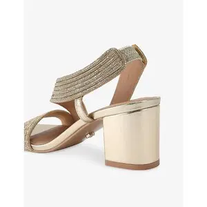 Carvela Gala Woven Heeled Sandals - Gold