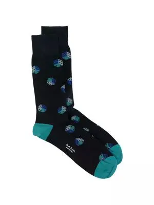Paul Smith Dice Patterned Socks - Blue