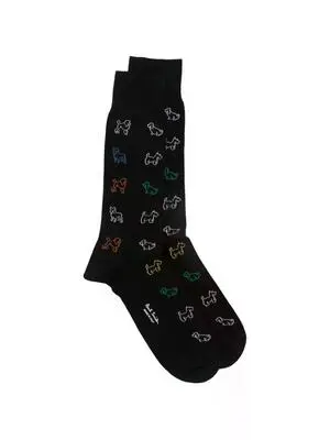 Paul Smith Dog-motif Crew Socks - Black