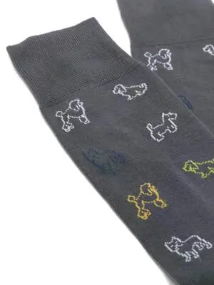 Paul Smith Dog-motif Socks - Grey