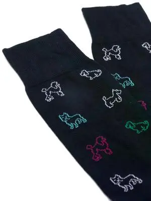 Paul Smith Dog-print Socks - Blue