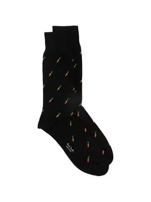 Paul Smith Carrot-print Socks - Black