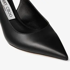 JIMMY CHOO Love Sling 85 Calf Leather Slingbacks - Black