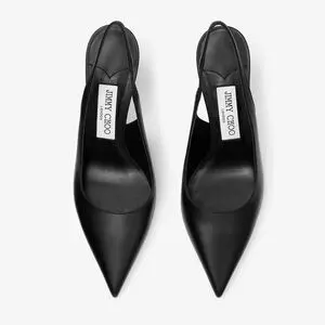 JIMMY CHOO Love Sling 85 Calf Leather Slingbacks - Black