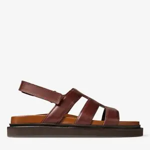 JIMMY CHOO Cove Waxed Calf Leather Sandals - Chestnut