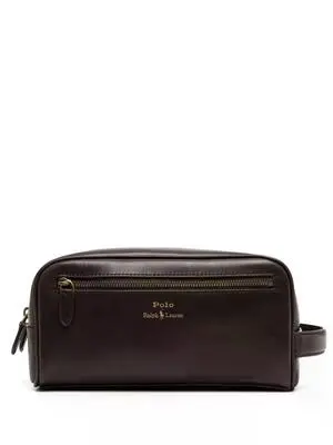 Polo Ralph Lauren Logo-lettering Medium Wash Bag - Brown
