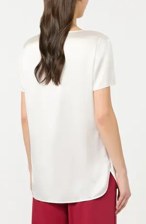 MM BY MAX MARA Cortana Stretch Silk Top - White