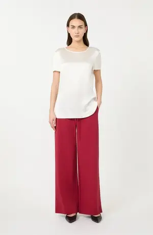MM BY MAX MARA Cortana Stretch Silk Top - White
