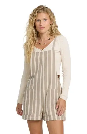 BILLABONG Beach Crush Stripe Short Overalls - Cobblestone