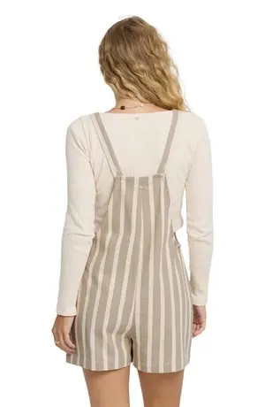 BILLABONG Beach Crush Stripe Short Overalls - Cobblestone