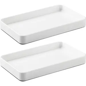 IDESIGN Steel Vanity Trayset Of 2 - White