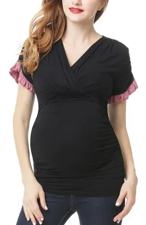 KIMI + KAI Maternity V-neck Nursing Top