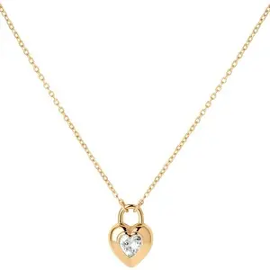 MADE BY MARY Cz Heart Pendant Necklace - Gold