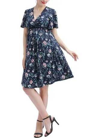 KIMI + KAI Annis Maternity Nursing Dress - Navy