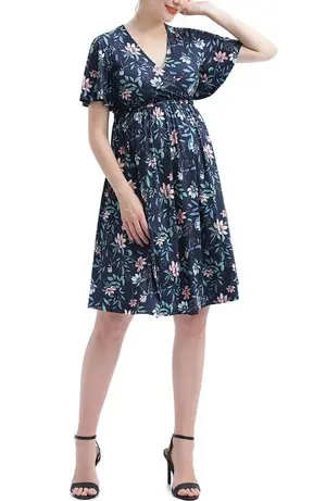 KIMI + KAI Annis Maternity Nursing Dress - Navy