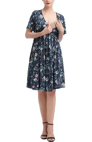 KIMI + KAI Annis Maternity Nursing Dress - Navy
