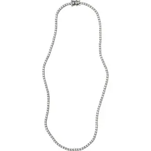 MADE BY MARY Cz Prong-set Tennis Necklace - Silver