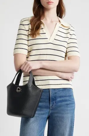 Veronica Beard Anchor Bucket Crossbody Bag - Black