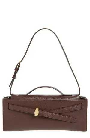 Veronica Beard Dash Leather Clutch - Dark Raisin