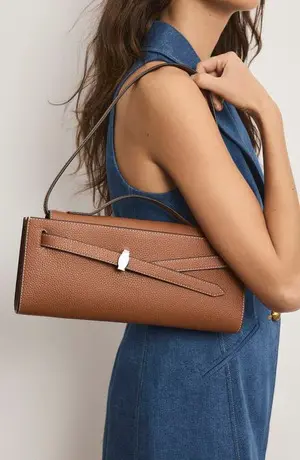 Veronica Beard Dash Leather Clutch
