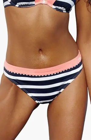 LASCANA Striped Bikini Bottom - Navy Striped