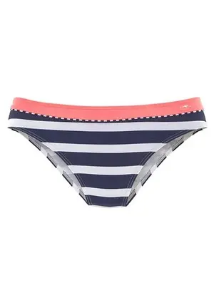 LASCANA Striped Bikini Bottom - Navy Striped