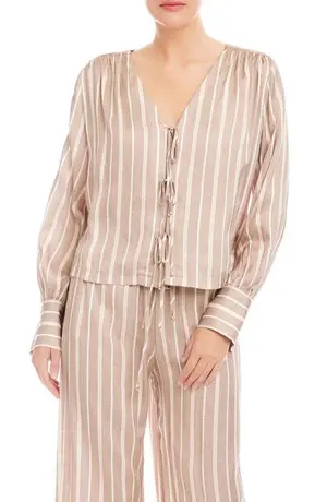 Fifteen Twenty Striped Tie-front Shirt