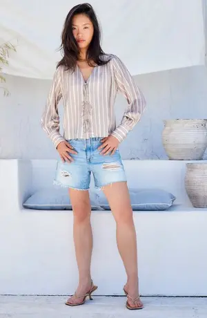 Fifteen Twenty Striped Tie-front Shirt