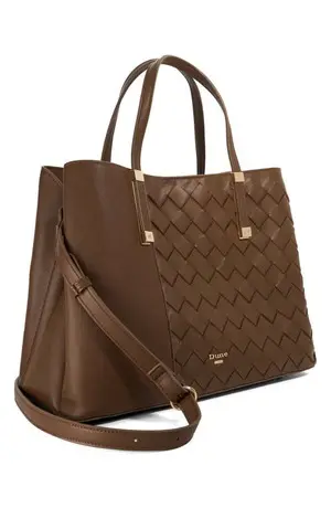 Dune London Leather Tote Bag - Brown