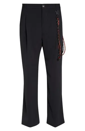 SONG FOR THE MUTE Pleated Loose Fit Striped Pants