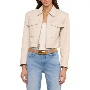 L'Agence Micah Quilted Leather Crop Jacket