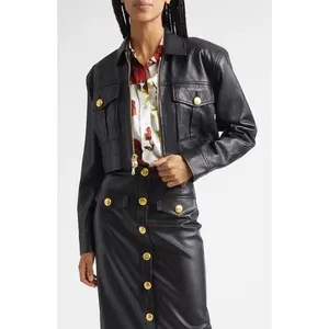 L'Agence Micah Quilted Leather Crop Jacket