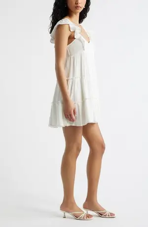 Bp. Flutter Sleeve Mini Sundress - Ivory
