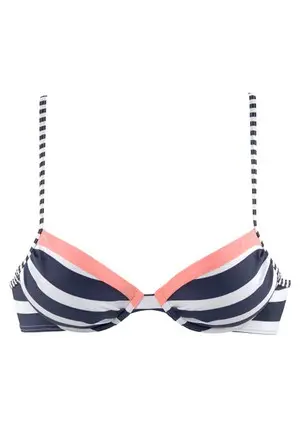 LASCANA Striped Push Up Bikini Top