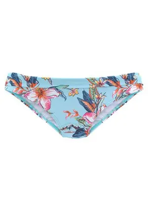 LASCANA Fold Over Bikini Bottom - Light Blue Printed
