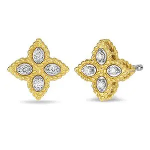 Roberto Coin Princess Flower Diamond Earrings - Tt