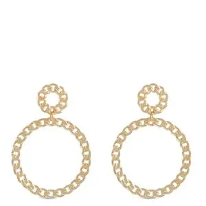 TOSCANO Chain Link Circle Drop Earrings 14k Yellow Gold - Yg