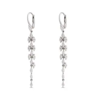 Benbridge Marquise Diamond Drop Earrings In 14k White Gold - Wg