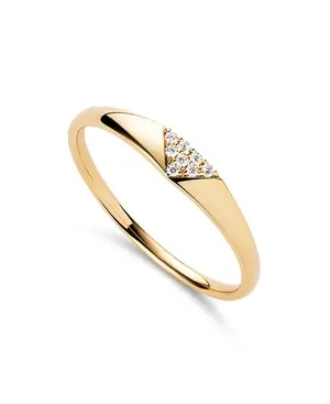 ANA LUISA Solid Yellow Gold Lab-grown Diamond Trillion Signet Ring - Gold/diamond