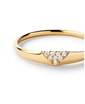 ANA LUISA Solid Yellow Gold Lab-grown Diamond Trillion Signet Ring - Gold/diamond
