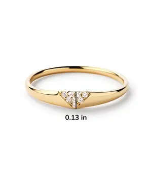 ANA LUISA Solid Yellow Gold Lab-grown Diamond Trillion Signet Ring - Gold/diamond