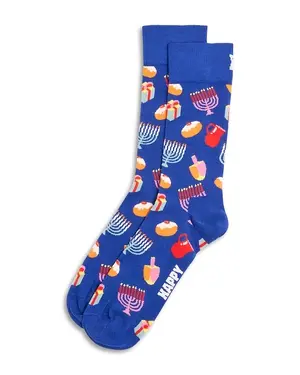 Happy Socks Hanukkah Crew Socks - Blue