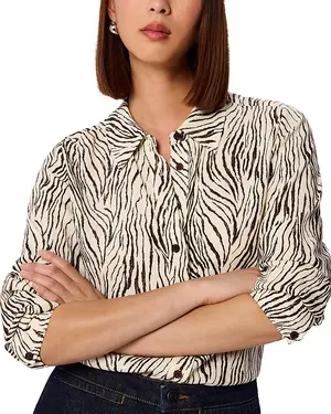 Whistles Zebra Print Button-down Shirt - Brown/multi