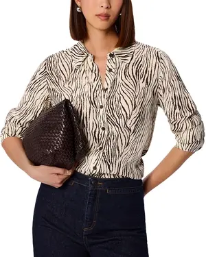 Whistles Zebra Print Button-down Shirt - Brown/multi