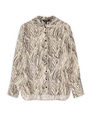 Whistles Zebra Print Button-down Shirt - Brown/multi