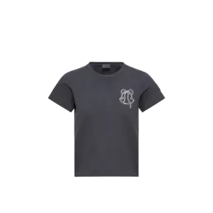 Moncler Embroidered Logo Cotton T-shirt - Blue