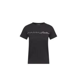 Moncler Ribbon Logo Cotton T-shirt - Black