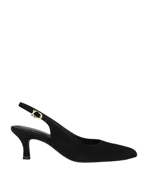 MARGAUX Lonnberg Colette Slingback Pumps - Black Suede
