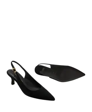 MARGAUX Lonnberg Colette Slingback Pumps - Black Suede